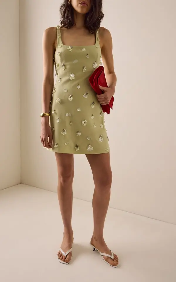 Simkhai Ziva Embellished Crepe Mini Dress