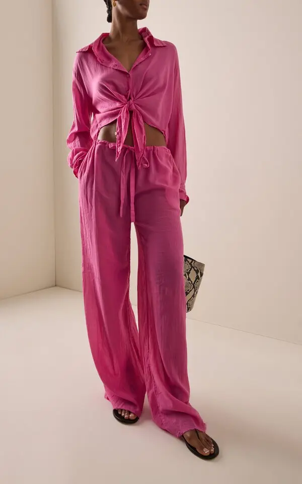 All Three Demi Gauze Wide Leg Pants
