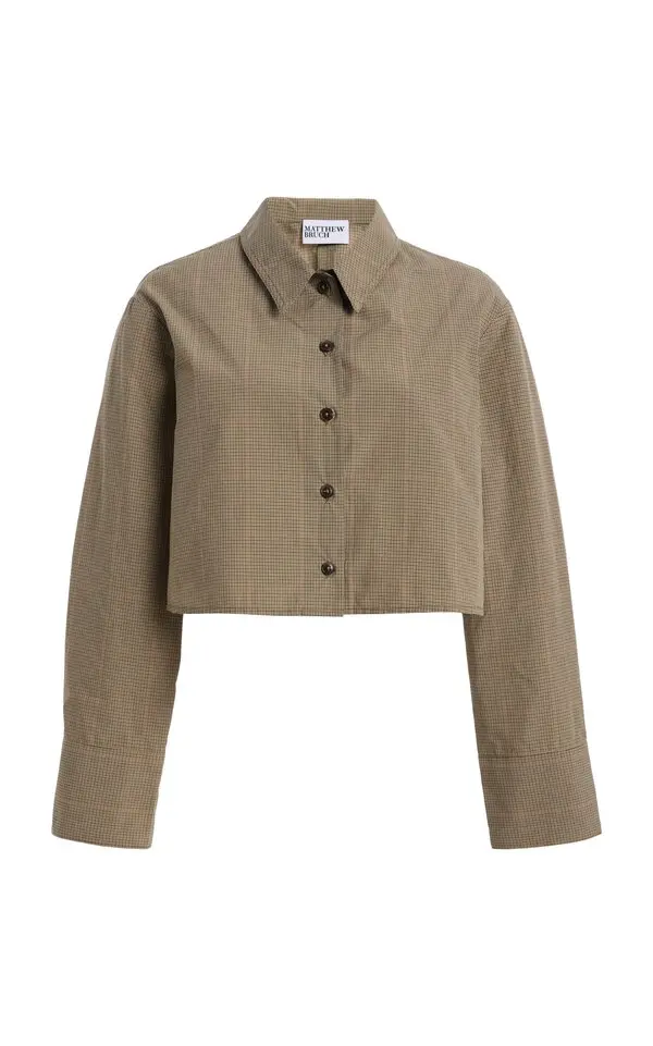 Matthew Bruch Cropped Oversized Plaid Button Down