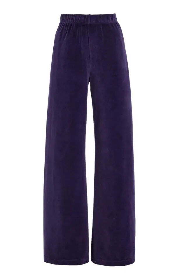 Suzie Kondi Zephyra Velour Straight-leg Pants - Purple