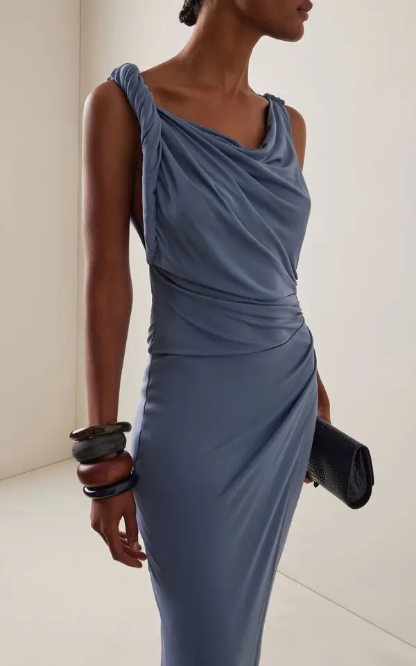 SIR. Olenna Twist Crepe Low-back Gown