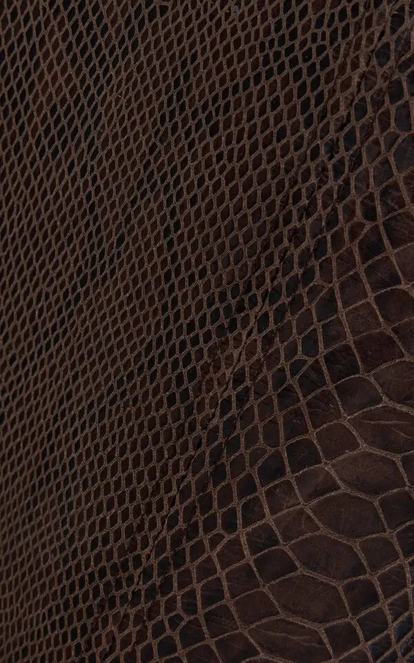 Paris Georgia Python-embossed Leather Straight-leg Pants