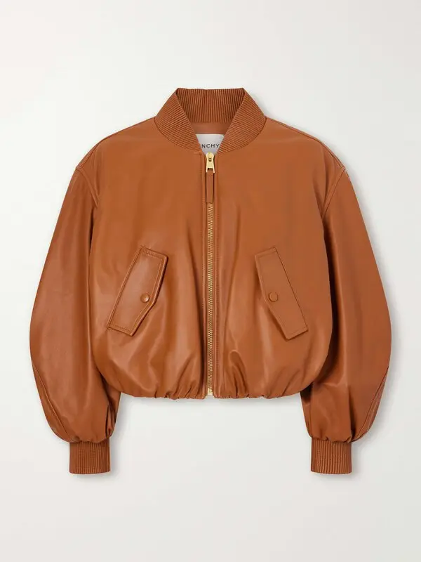 Givenchy Leather Cropped Bomber Jacket