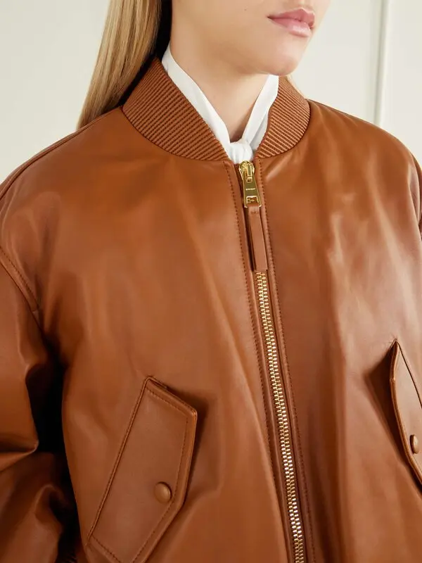 Givenchy Leather Cropped Bomber Jacket