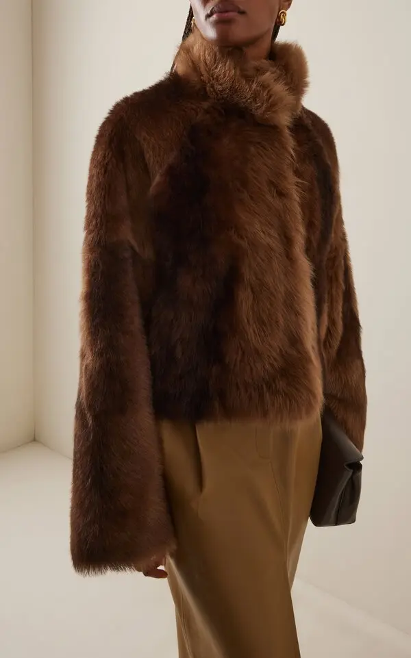 Nour Hammour Cameron Shearling Jacket - Brown