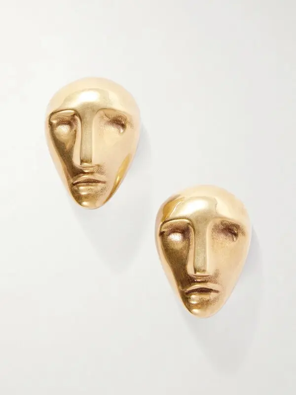 Khaite Visage 18-karat -plated Earrings - Gold