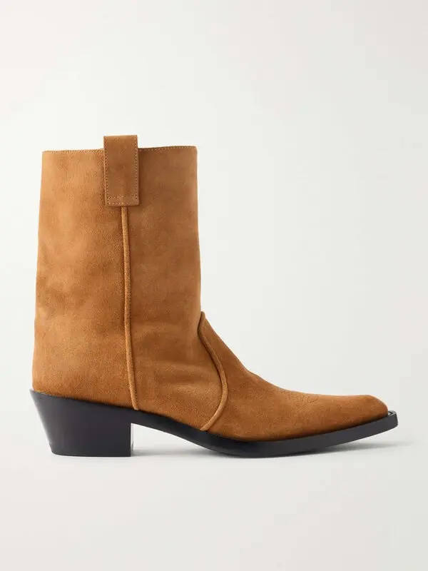 Khaite Clive 35 Suede Ankle Boots - Camel