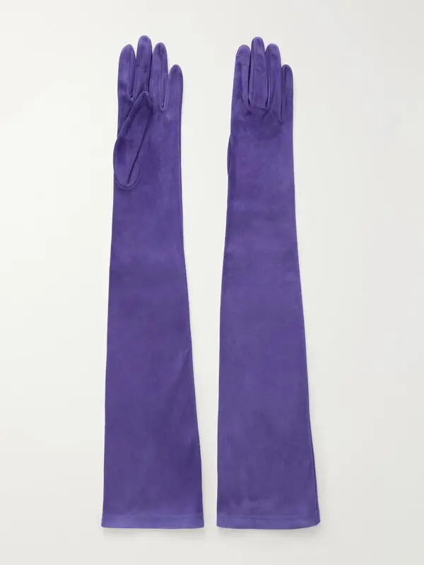 Khaite Remo Suede Gloves - Purple