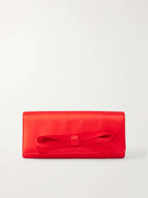 Carolina Herrera Ribbon Detailed Satin Clutch
