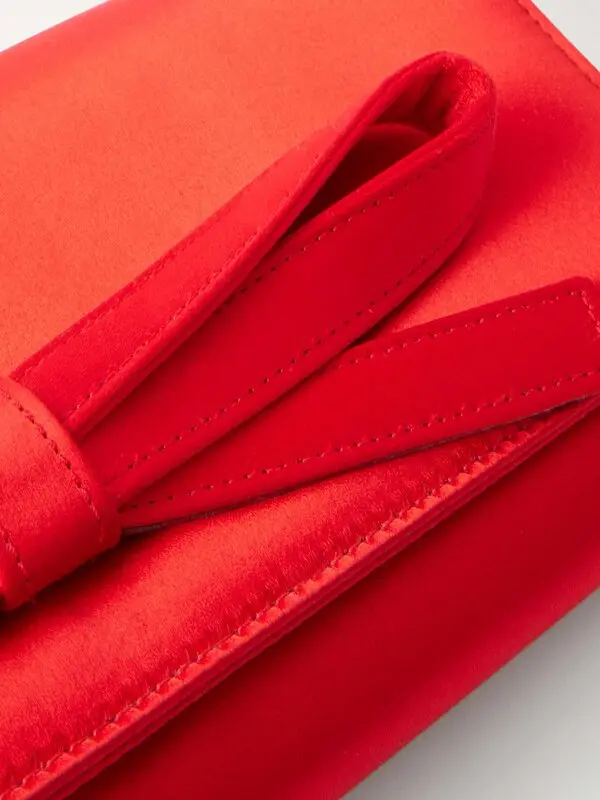 Carolina Herrera Ribbon Detailed Satin Clutch