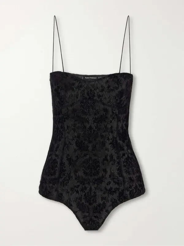 PAULINE DUJANCOURT Velvet Lace Bodysuit