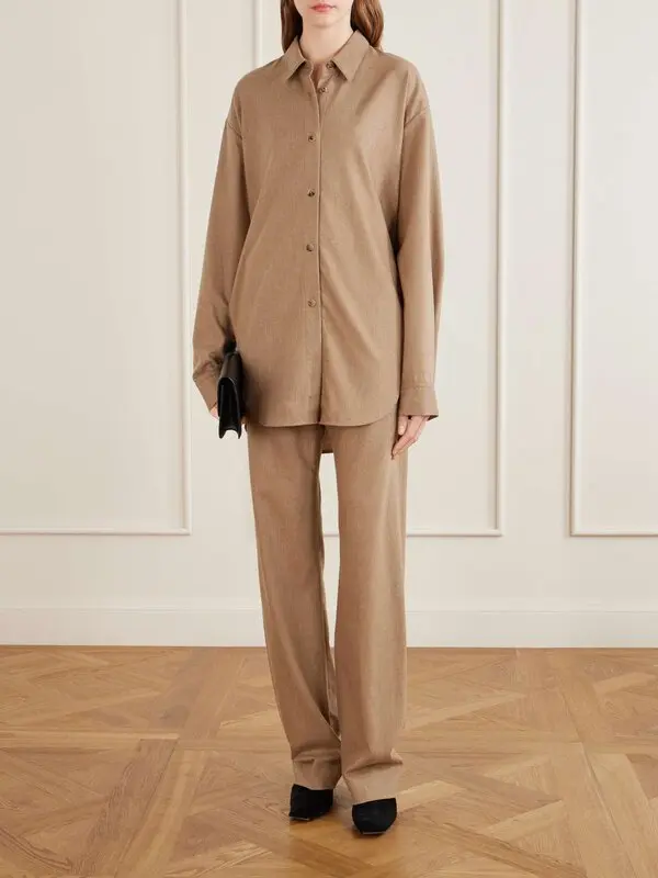 Khaite Hunter Wool And Cashmere-blend Straight-leg Pants