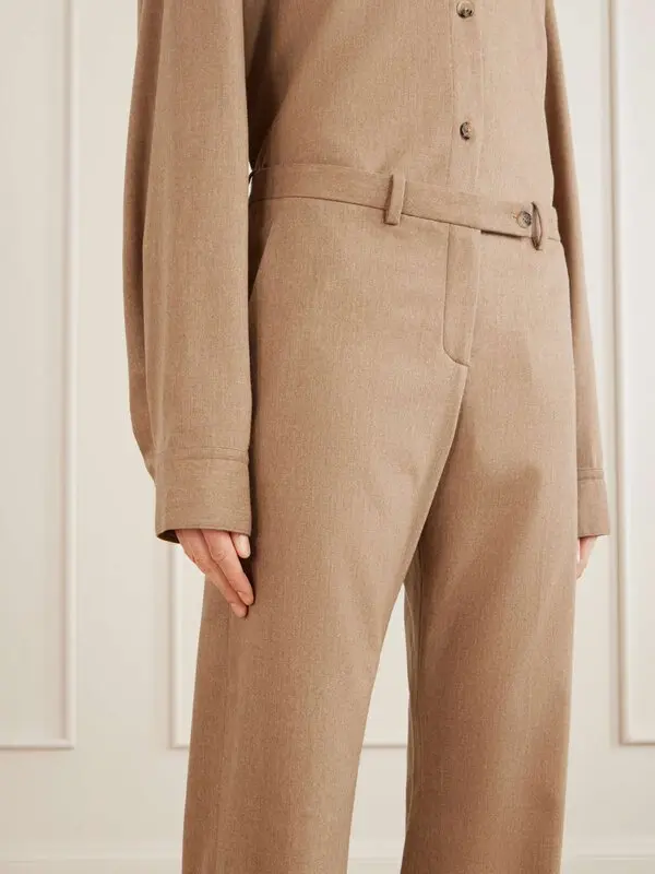 Khaite Hunter Wool And Cashmere-blend Straight-leg Pants