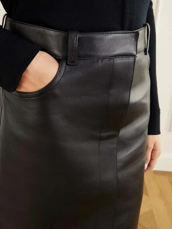 COURREGES Courrèges Leather Midi Skirt