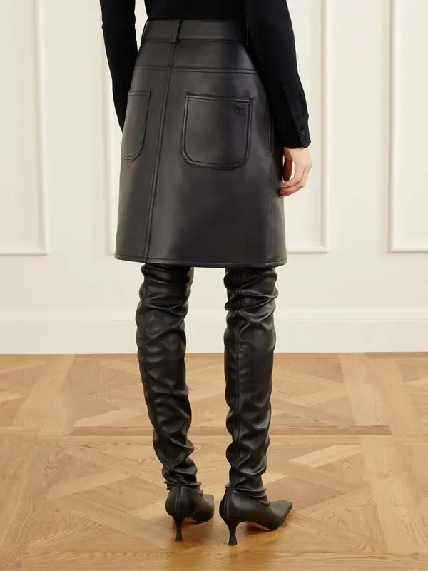 COURREGES Leather Midi Skirt