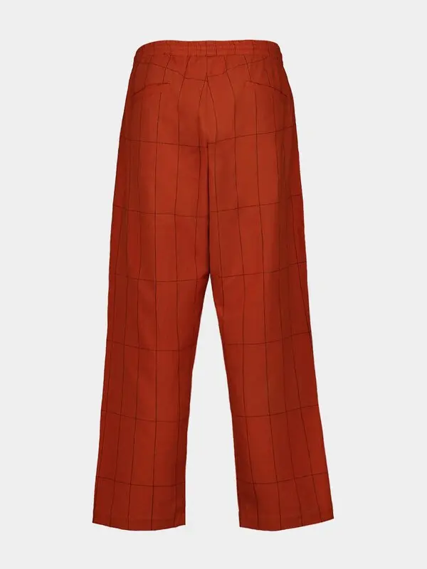 BAZISZT Baziiszt Hand-woven Cotton Plaid Pants