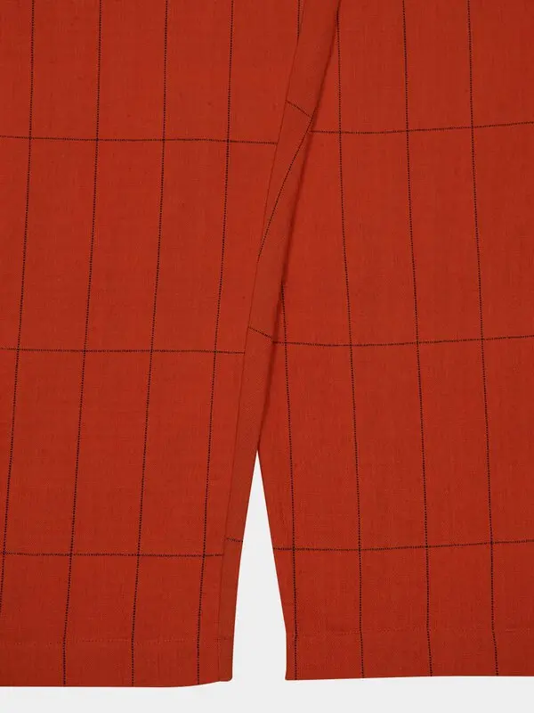 BAZISZT Baziiszt Hand-woven Cotton Plaid Pants