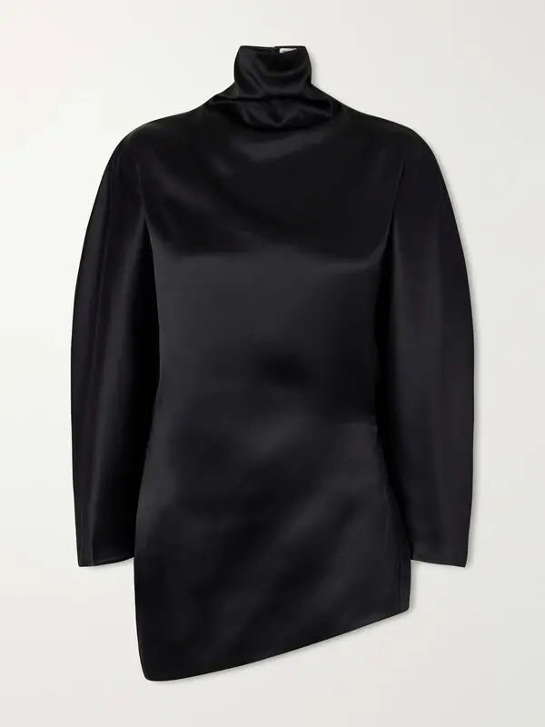 Khaite Harlow Gathered Satin Blouse