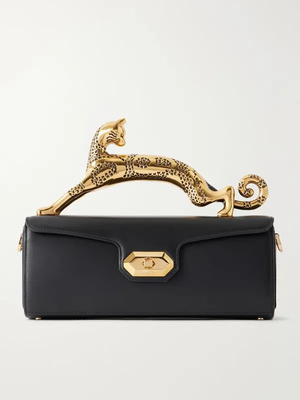 LANVIN Pencil Cat Leather Clutch