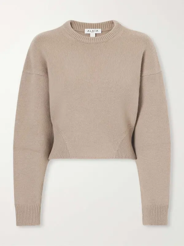 Alaïa Cashmere-blend Sweater - Beige