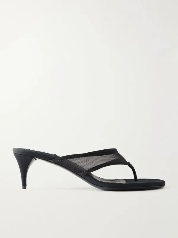 Alaïa Infra 55 Tulle Sandals - Black