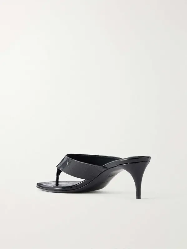 Alaïa Infra 55 Croc-effect Leather Sandals
