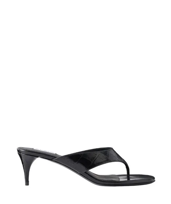 Alaïa Croc-effect Leather Sandals - Black