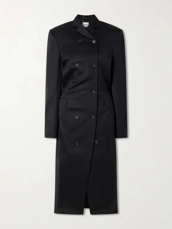 Khaite Rolon Double-breasted Wool Long Coat