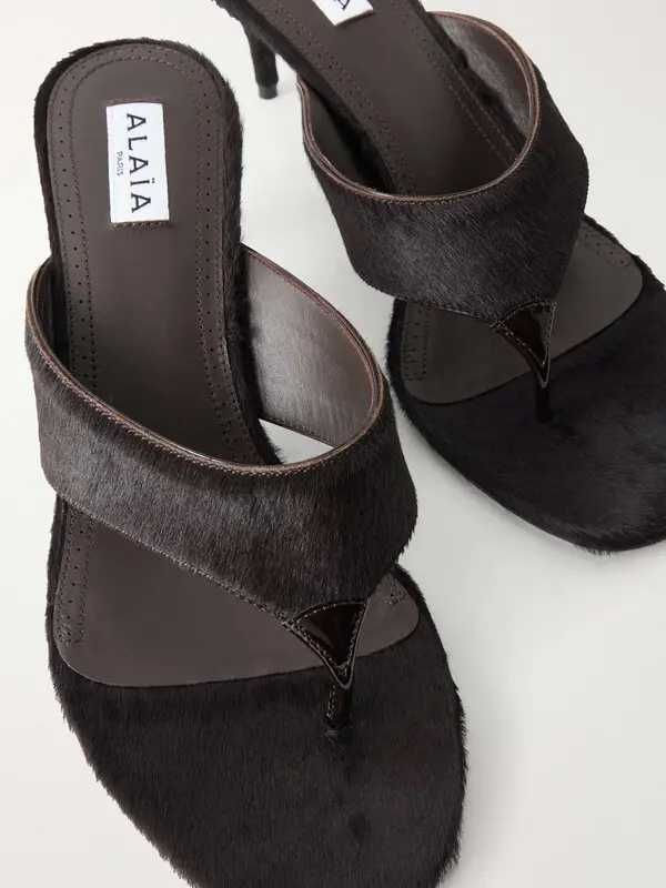 Alaïa Infra 55 Calf Hair Sandals