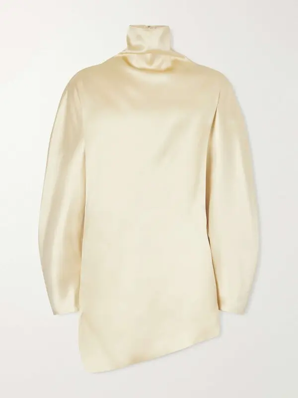 Khaite Harlow Draped Satin Blouse