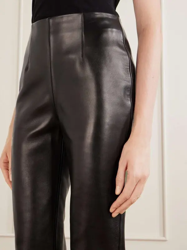 Khaite Ryden Leather Straight-leg Pants