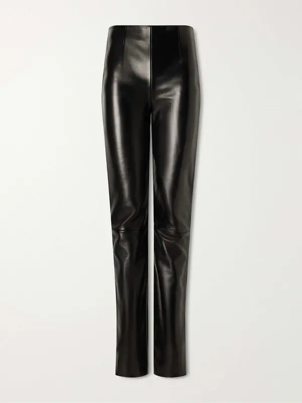 Khaite Ryden Leather Straight-leg Pants