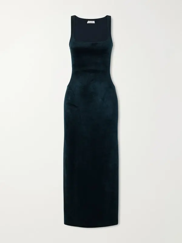 Alaïa Velvet Midi Dress - Green
