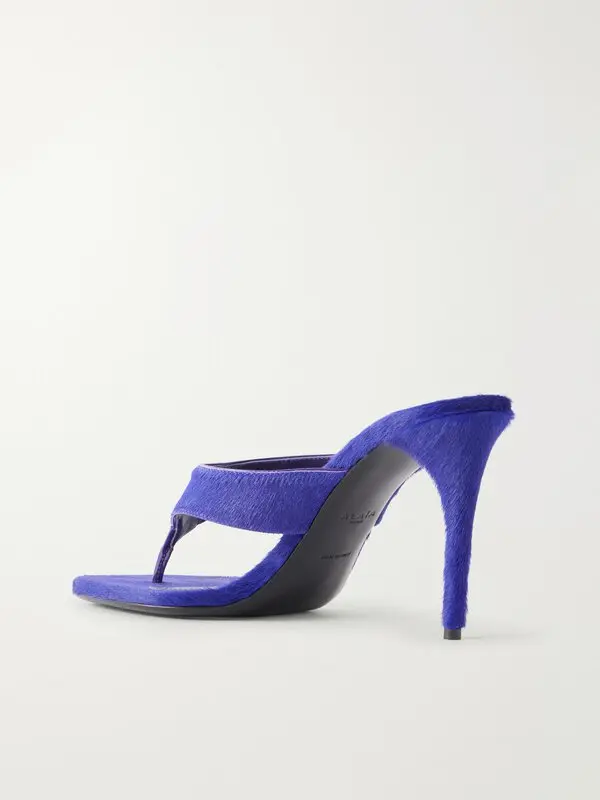 Alaïa Calf Hair Thong Sandals