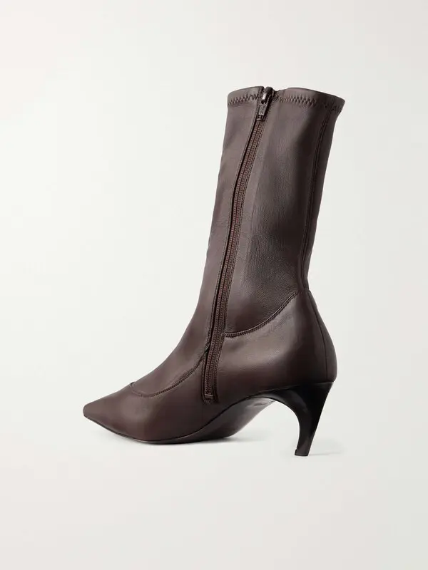 Khaite Valerie 55 Leather Ankle Boots