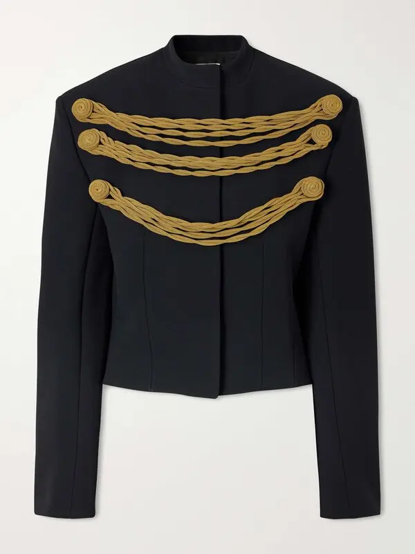 Khaite York Cord-detailed Crepe Jacket