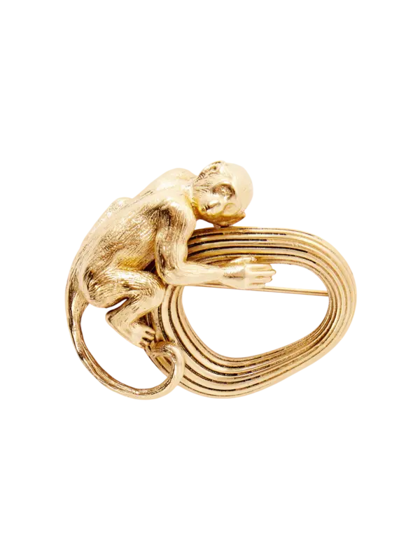 Khaite Monkey Brooch In Tone