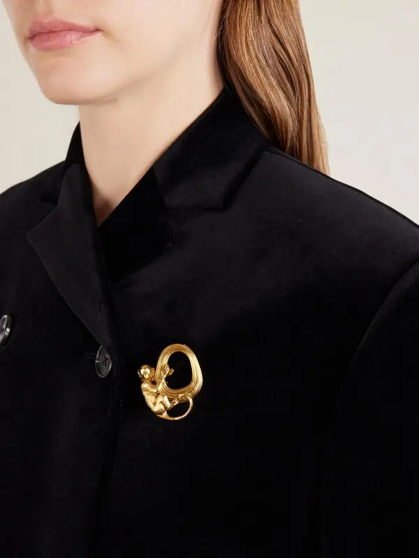 Khaite Monkey Brooch In Tone