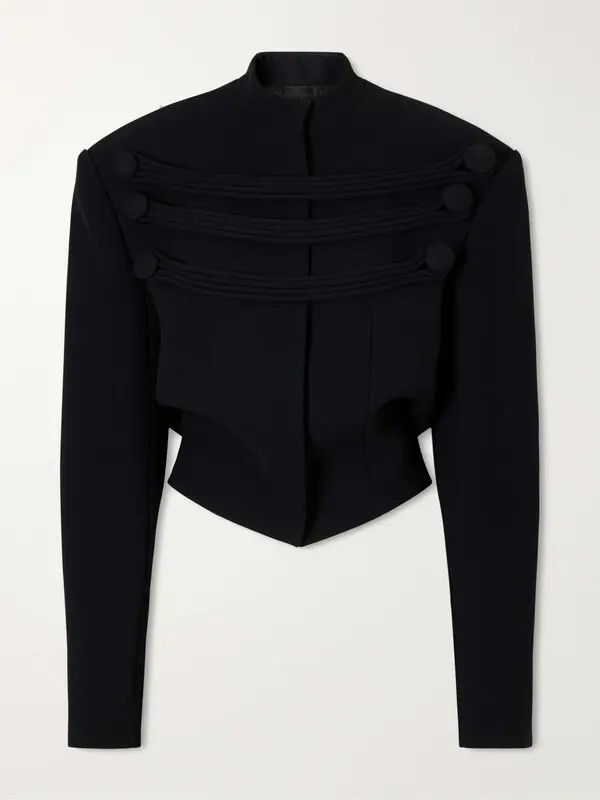 Khaite York Cord-detailed Crepe Jacket