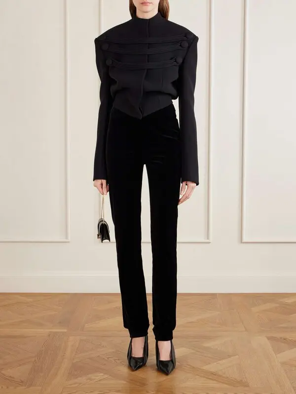 Khaite York Cord-detailed Crepe Jacket