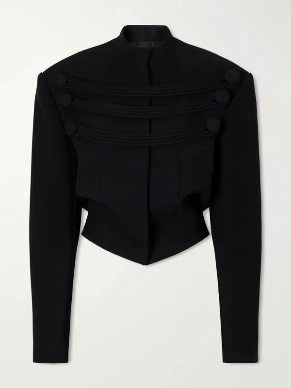 Khaite York" Cord-detailed Crepe Jacket - Black