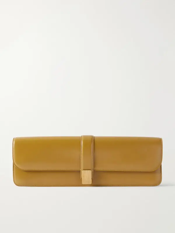 Khaite Blake Leather Clutch - Yellow