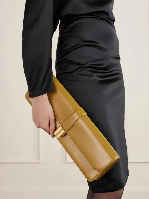 Khaite Blake Leather Clutch - Yellow