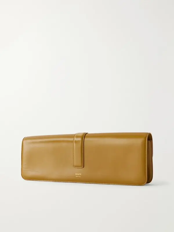 Khaite Blake Leather Clutch - Yellow