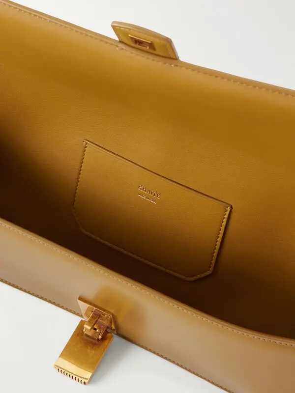 Khaite Blake Leather Clutch - Yellow