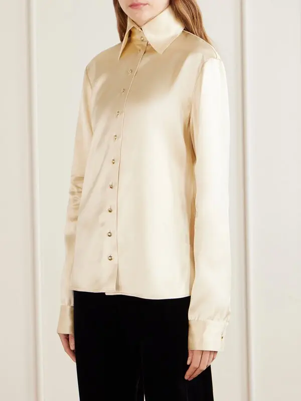 Khaite Satin Shirt - Neutrals