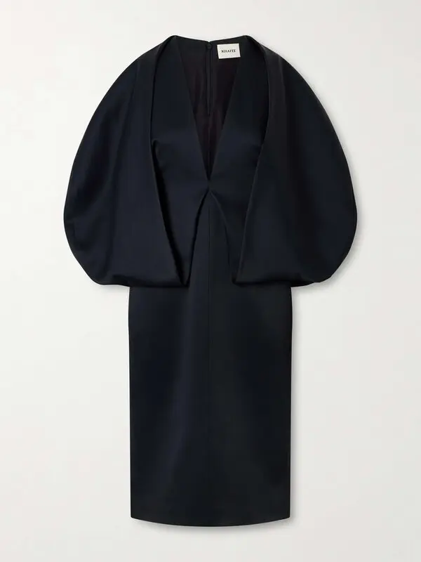 Khaite Dakota Crepe-satin Midi Dress
