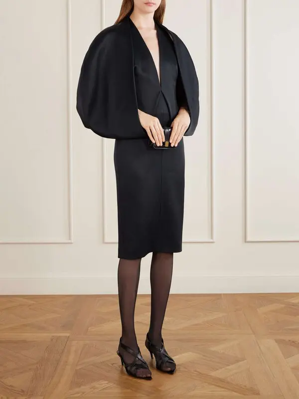 Khaite Dakota Crepe-satin Midi Dress