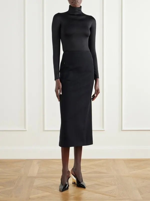 Alaïa Wool-felt Midi Skirt