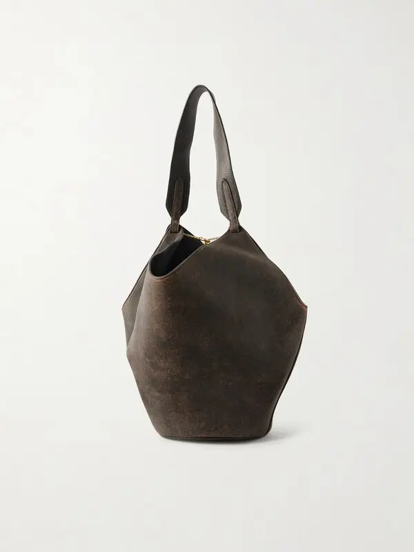 Khaite Lotus Leather Small Tote Bag - Black